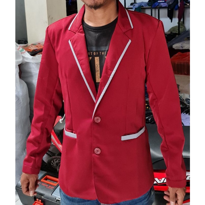 Jual Jas OSIS Jas Sekolah Jas Almamater merah maron, Cocok buat Sekolah ...