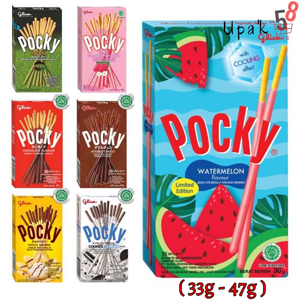Jual Pocky Biskuit Stik ( 33g - 47g ) - ( Watermelon/ Cokelat/ Matcha ...