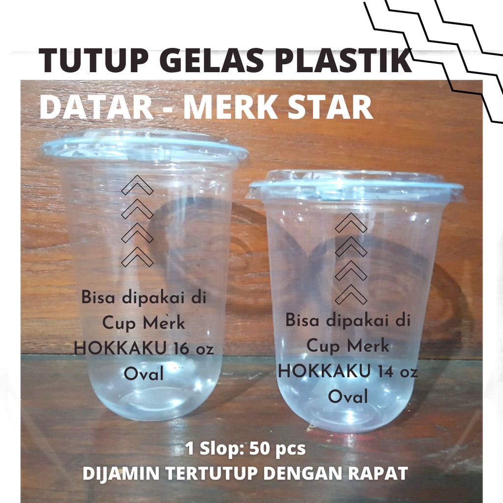 Jual Tutup Cup/Gelas Plastik - Tutup Datar - TUTUP STRAWLESS | Shopee ...
