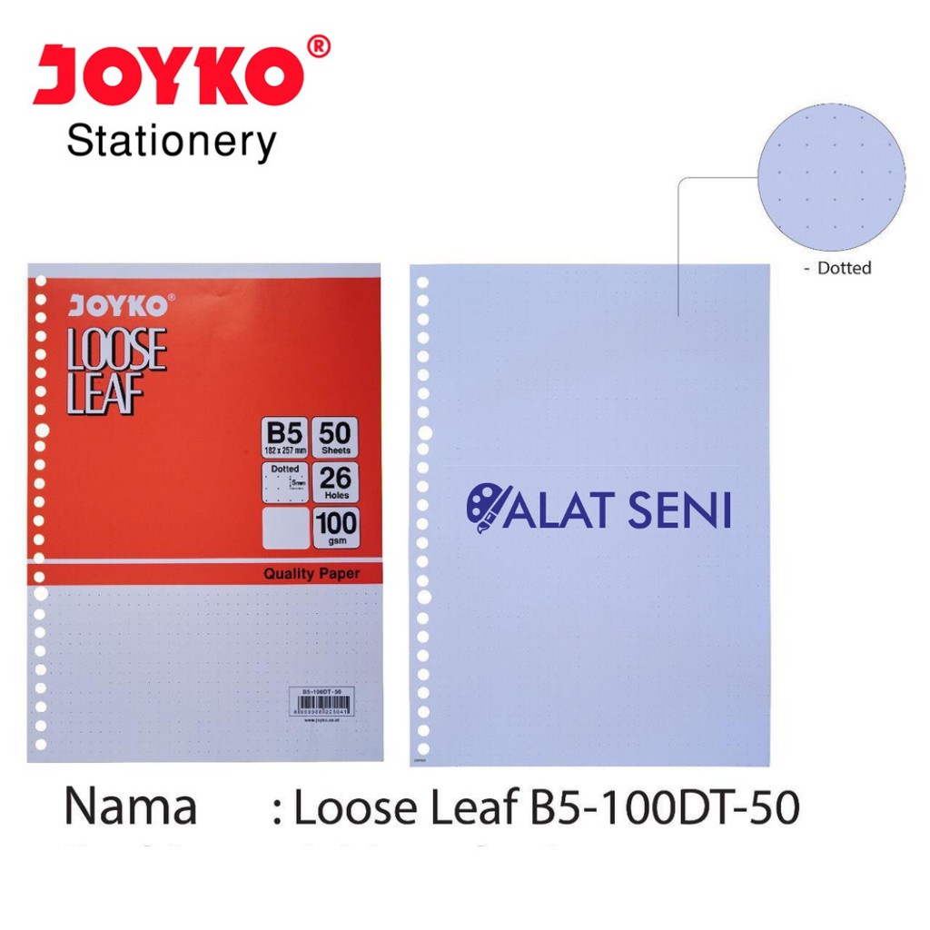 Jual Joyko Loose Leaf Dotted B5 (182x257mm) / A5 (148 x 210 mm) isi 50 & 100 lembar | Shopee ...
