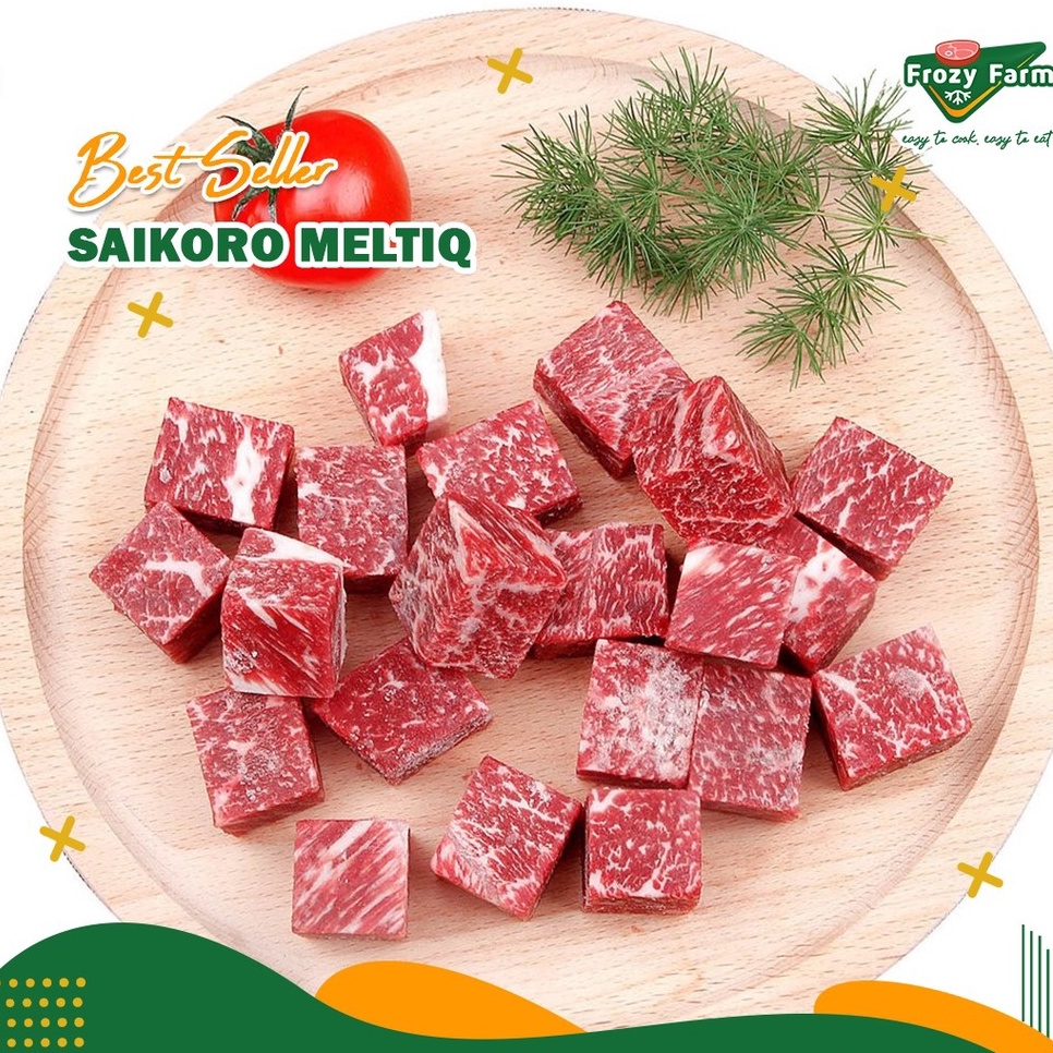 Jual Premium Wagyu Beef Saikoro Meltique Cube Halal STEAK 2cm x 2cm ...