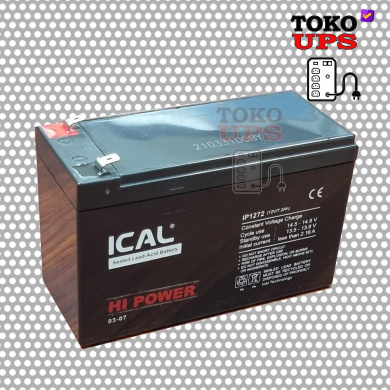 Jual Battery Aki Kering ICAL IP1272 12V 7.2AH Baterai UPS | Shopee ...
