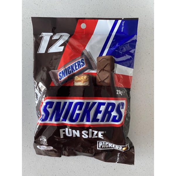 Jual Snickers Chocolate Fun Size isi 12 / Cokelat Snickers Import ...