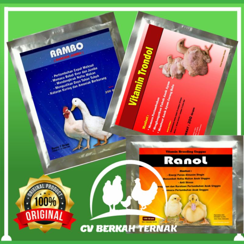 Jual ranol - vitamin trondol - rambo - suplemen broding broiler ...