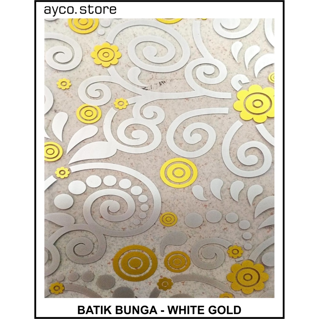 Jual Fiber Pagar Pelapis Penutup Rumah Motif - Batik Bunga (White Gold ...