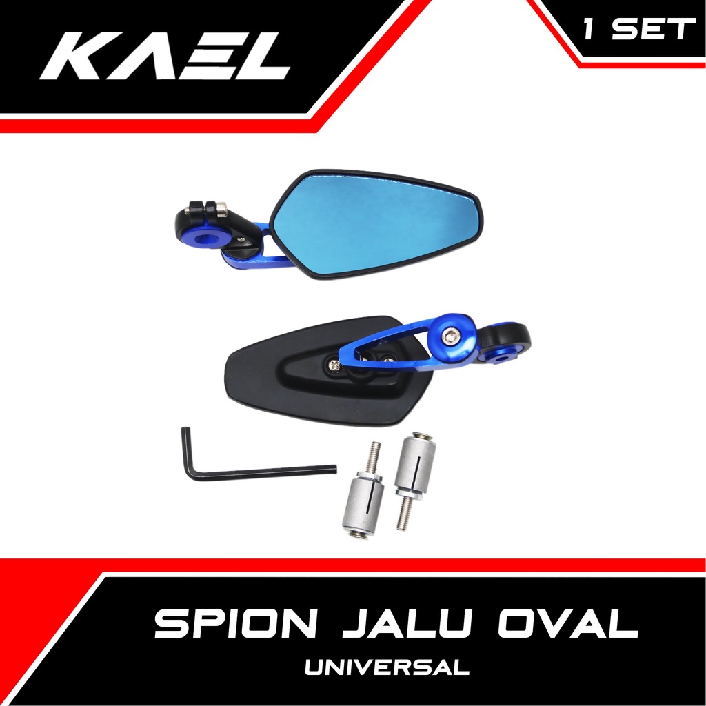Jual Spion Jalu Oval Full CNC Motor Universal Hitam-Biru-Merah-Silver ...