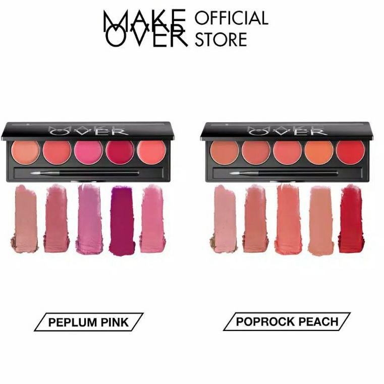 Jual Make Over Lip Color Palette 5 color , makeover lip palette , Ready ...
