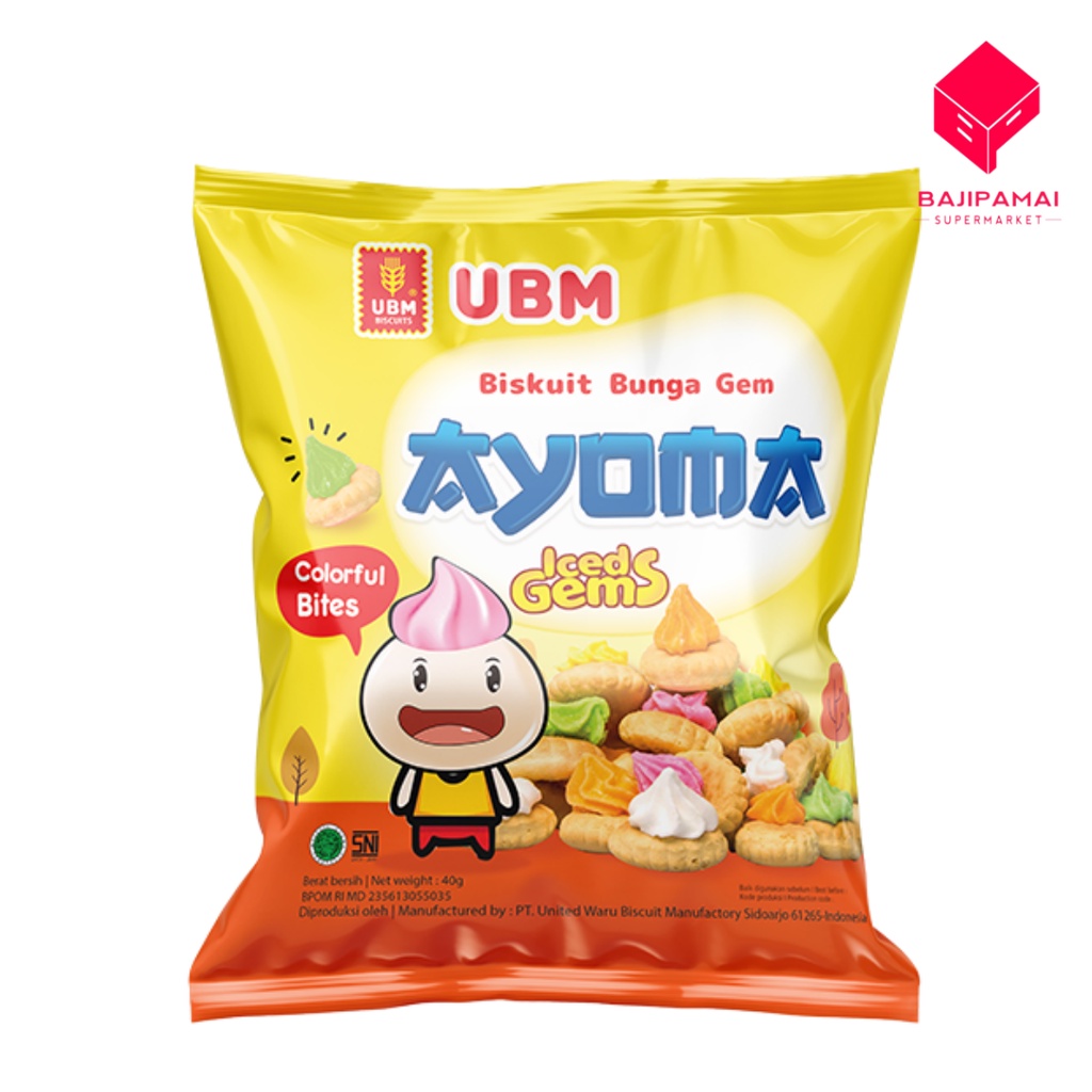 Jual UBM AYOMA ICED GEM BISKUIT 40 GR | Shopee Indonesia