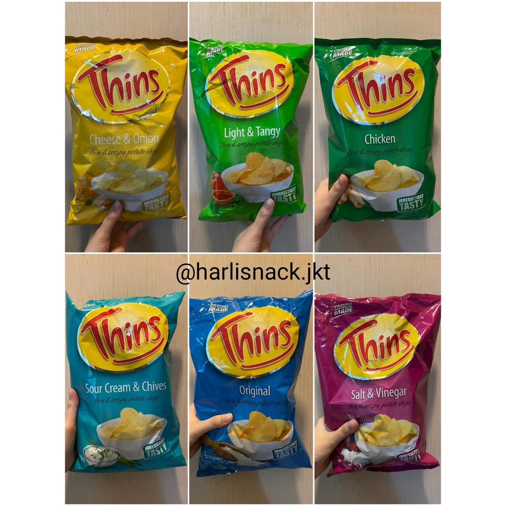 Jual THINS POTATO CHIPS ORIGINAL / SOUR CREAM CHIVES / SALT & VINEGAR ...
