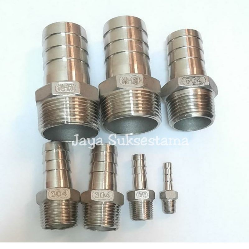 Jual King Nipple Stainless Steel 304 drat 1/4 inch / Hex Hose 1/4 inch SS 304 Sambungan Pipa ...