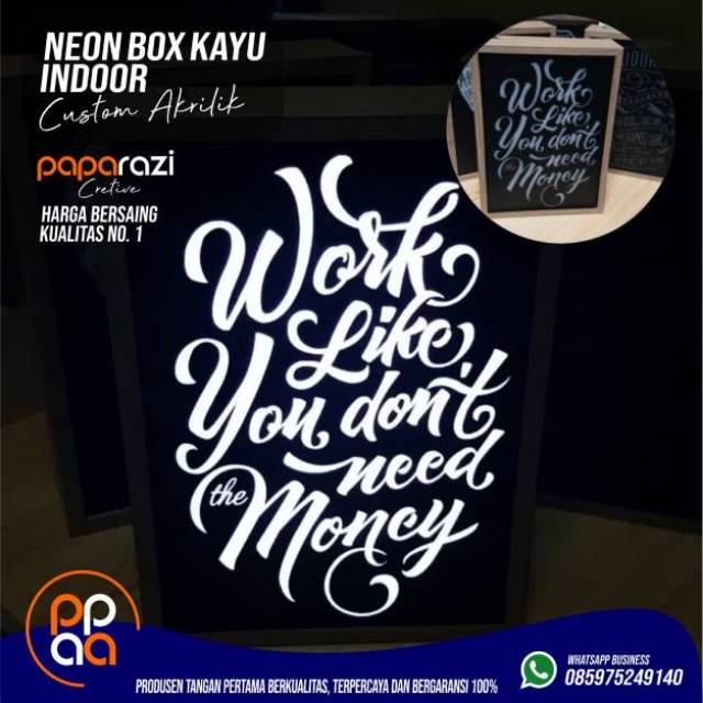 Jual RS PROMO!!! Neon Box Kayu 50 x 30 Custom INDOOR Berkualitas dan ...