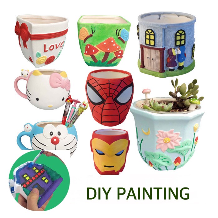 Jual Mainan Edukasi Anak Melukis Mewarnai Pot Keramik Mug Tempat Pensil ...