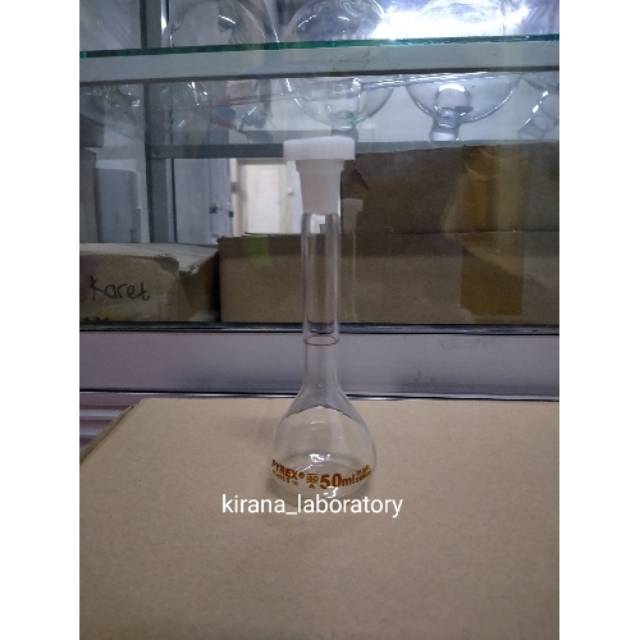 Jual Labu ukur 50ml - volumetric flask 50ml Pyrex | Shopee Indonesia