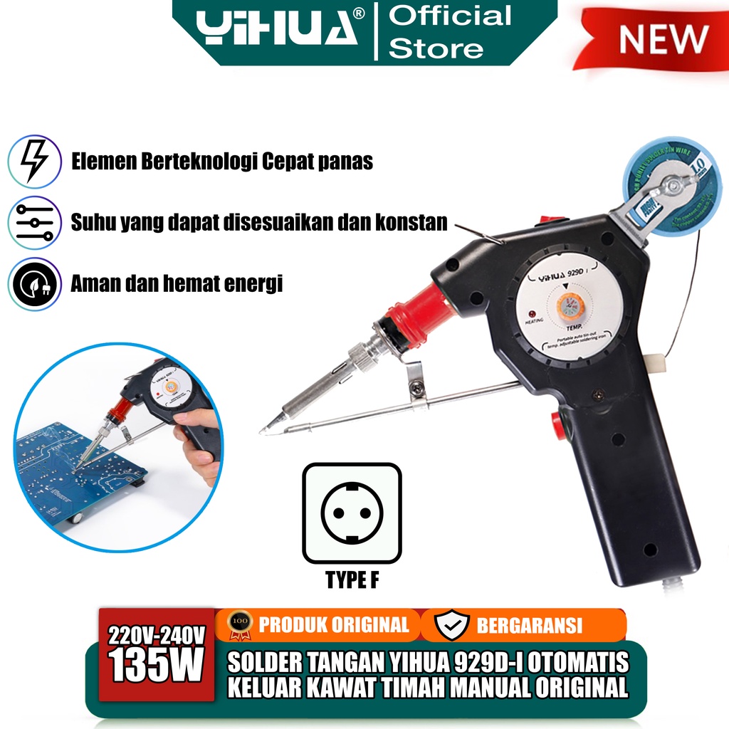 Jual Yihua 929D-I Solder Tangan Listrik Otomatis Iron Automatic Feeding Wire - Soldering Iron ...