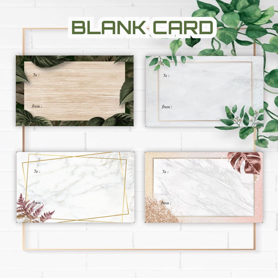 Jual Kartu Ucapan Blank Card Greeting Card murah tema bunga | Shopee ...
