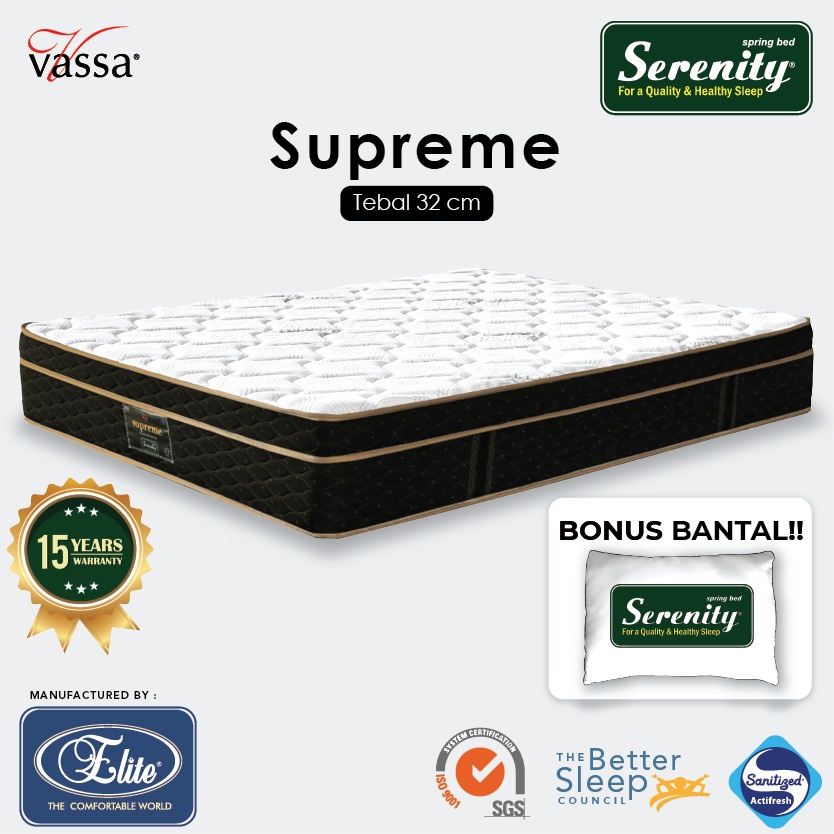 Jual Kasur Serenity Supreme Plushtop By Elite Springbed Matras Ukuran ...
