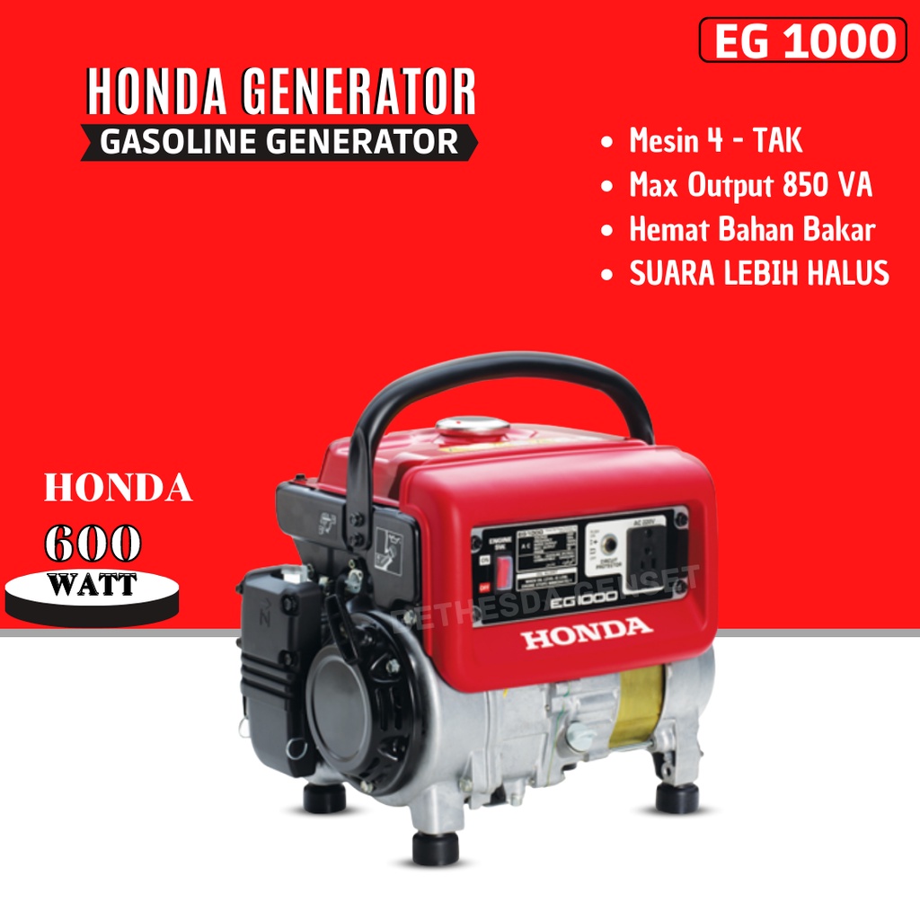 Jual Genset 600 Watt Portable HONDA EG1000 1 Phase Genset Bensin 750 VA ...