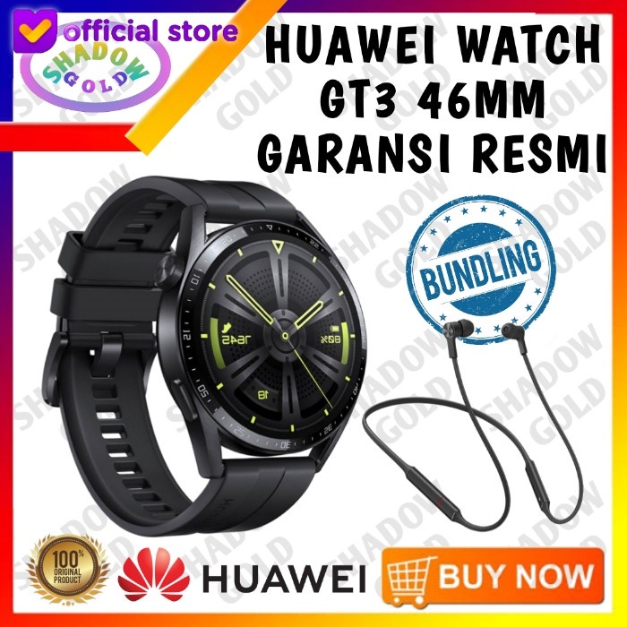 Jual Huawei Watch GT3 GT 3 Active Edition 46mm GARANSI RESMI - BLACK NO ...