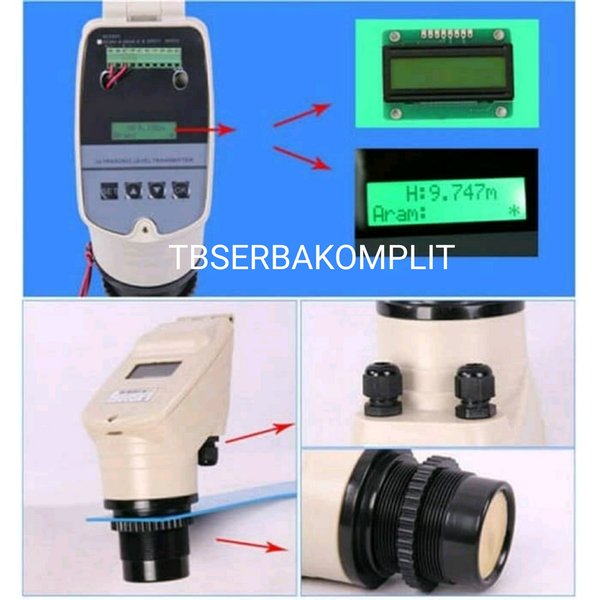Jual Ultrasonic Level Meter Transmitter 24V 0-10m 4-20mA Liquid Water ...