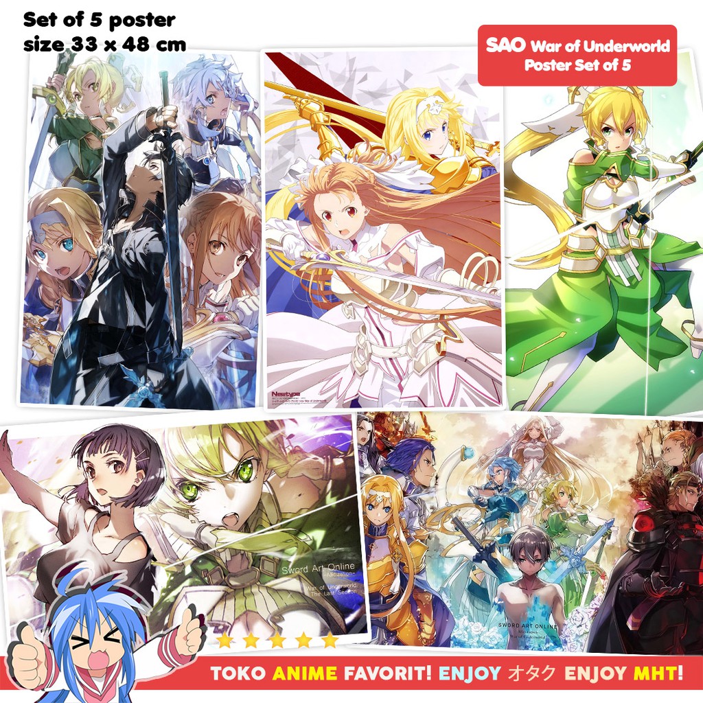 Jual Poster Anime SAO Sword Art Online War Of Underworld Set Of 5 ...