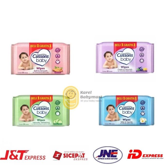 Jual Cussons Baby Wipes 50's (Beli 1 Gratis 1) / Cussons Tisu Basah ...