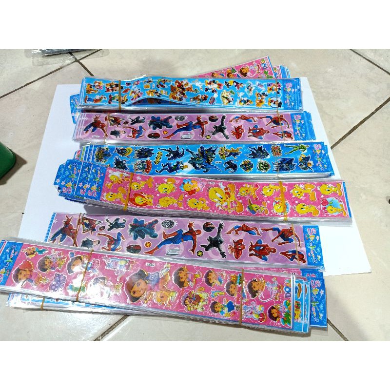 Jual Stiker panjang tanggung biasa isi 50 lembar grosir stiker | Shopee ...