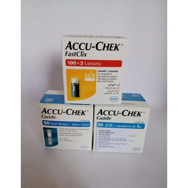 Jual ACCU CHEK GUIDE STRIP 50 PCS ( 2 BOX )+ FASTCLIX ISI 100+2 PCS ...