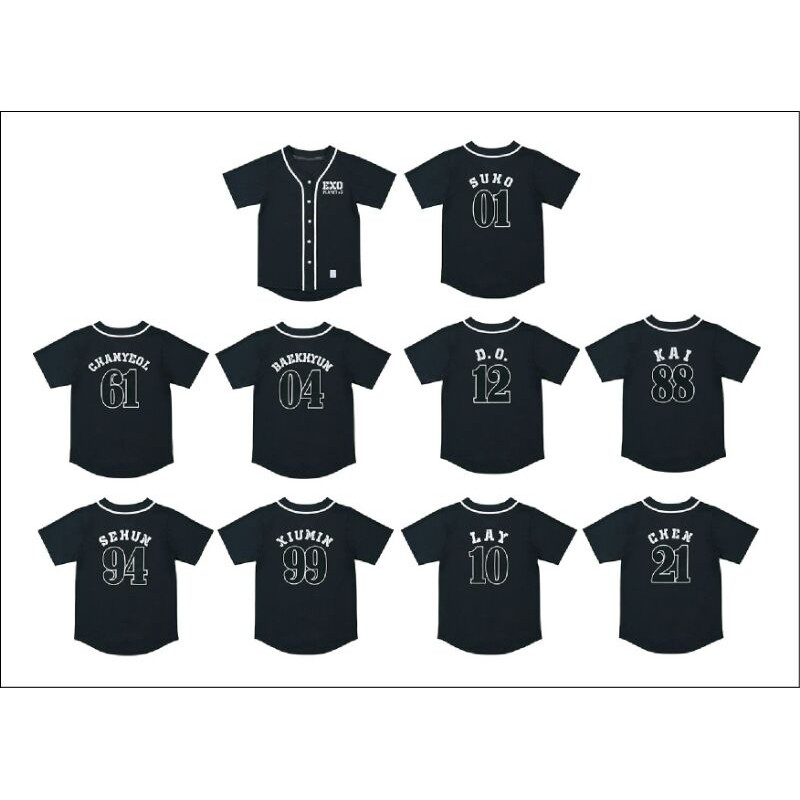 Jual jersey baseball exoplanet black all member free custom | Shopee ...