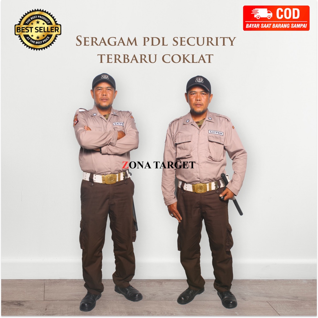 Jual seragam security pdl coklat seragam satpam baru lengan panjang ...
