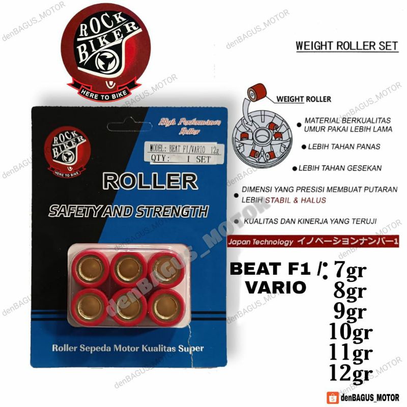 Jual ROLLER BEAT FI MERK ROCK BIKER/ VARIO ROCK BIKER 7,8,9,10,11,12 ...