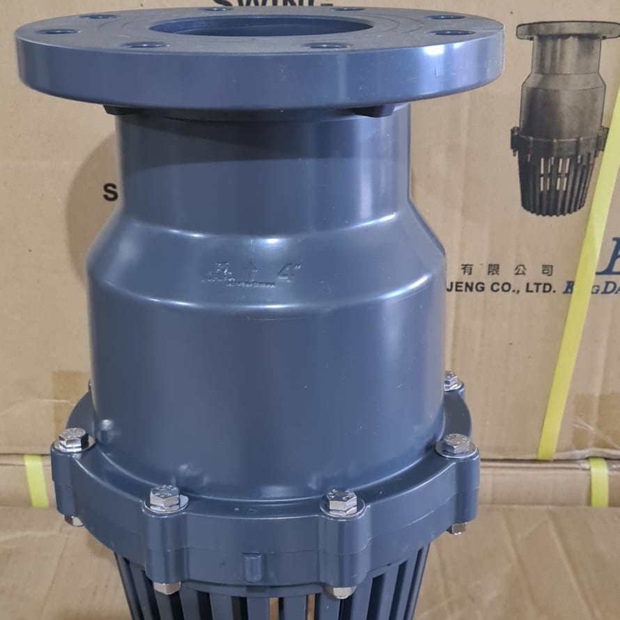 Jual foot valve flange 4" inch pvc kdj taiwan AW JIS 4" swing | Shopee ...