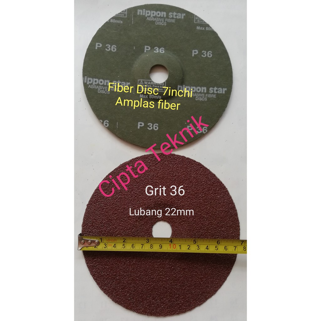 Jual Fiber Disc 7 inchi grit 36 Nippon Star Amplas Fiber Bulat 7inchi ...
