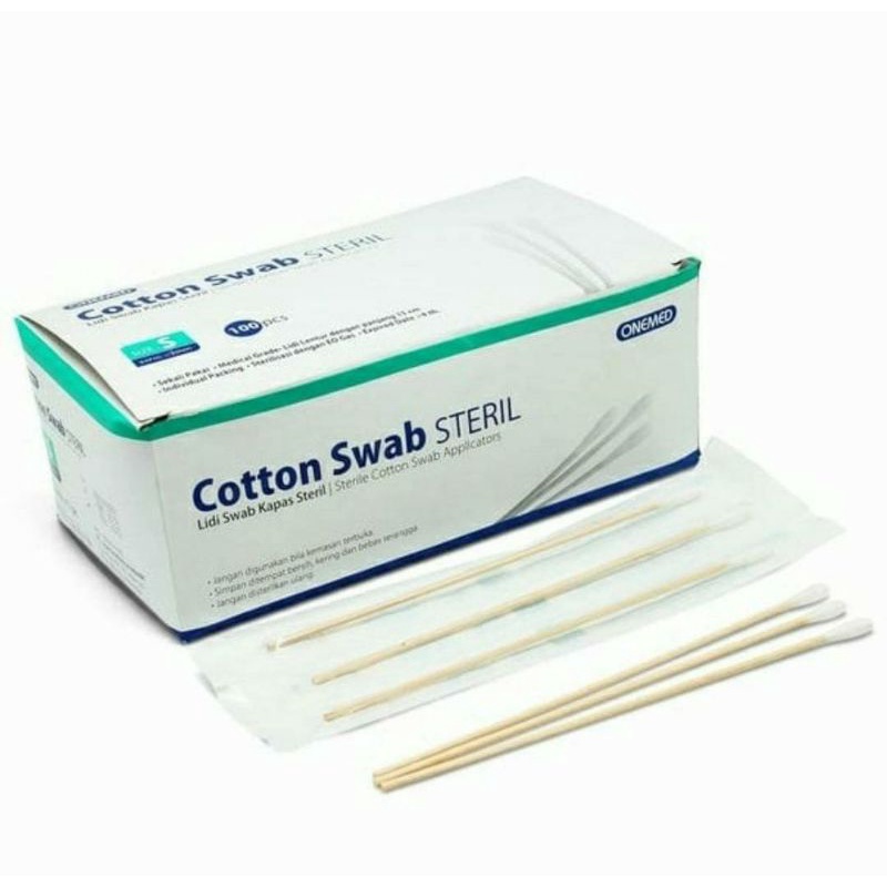 Jual ONEMED Cotton Swab Steril Swab / Cotton Isi 100 S M ONEMED ...
