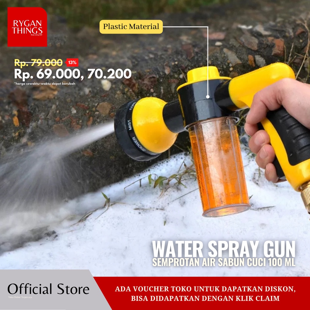 Jual Water Spray Gun High Pressure Semprotan Air Sabun Cuci Mobil Motor ...