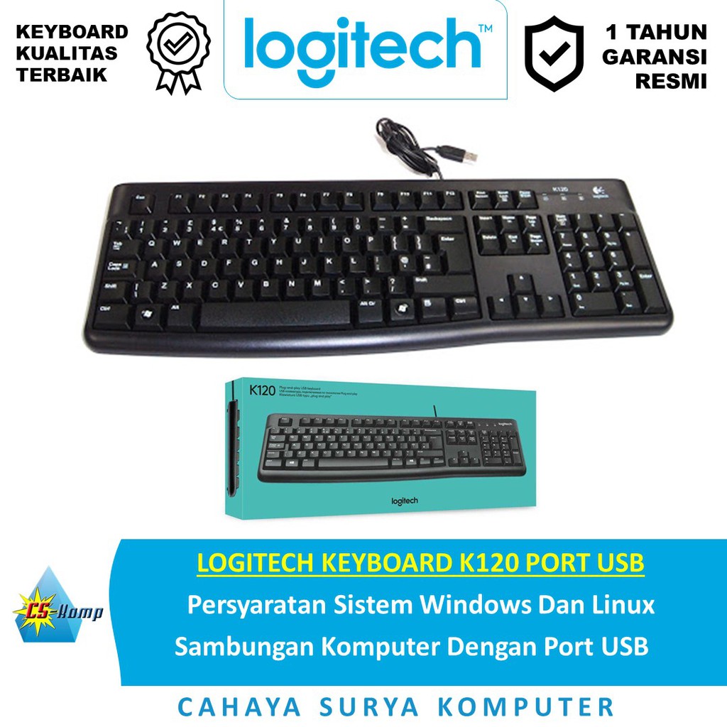 Jual LOGITECH KEYBOARD K120 PORT USB | Shopee Indonesia