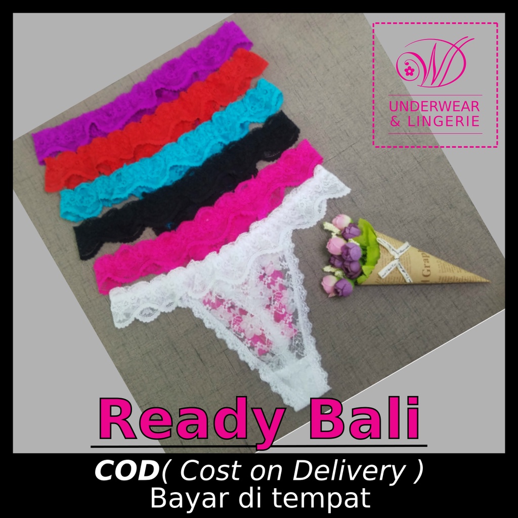 Jual CG09 - celana dalam model Gstring G string G-string T-back Thong bahan lace brukat motif ...