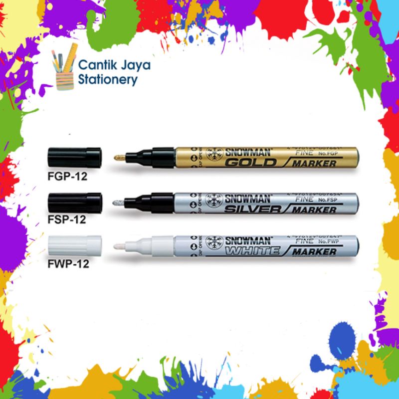 Jual Spidol Cat Permanent Paint Marker SNOWMAN Fine | Shopee Indonesia