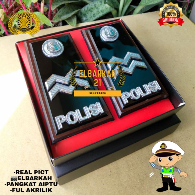 Jual Pangkat Polisi Aiptu Full Akrilik Lis Coklat Kualitas Exlusiv ...