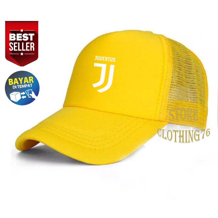 Jual Topi Distro Trucker Jaring Juventus Keren Text Putih Premium ...