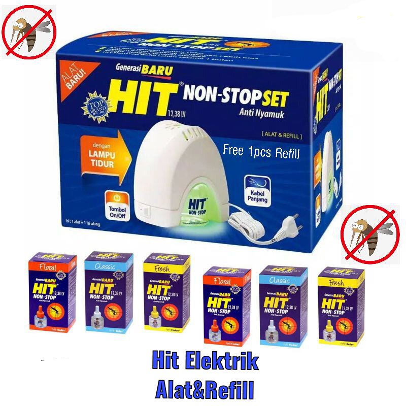 Jual HIT ELECTRIC ALAT & REFILL ANTI NYAMUK / OBAT NYAMUK ELEKTRIK | Shopee Indonesia