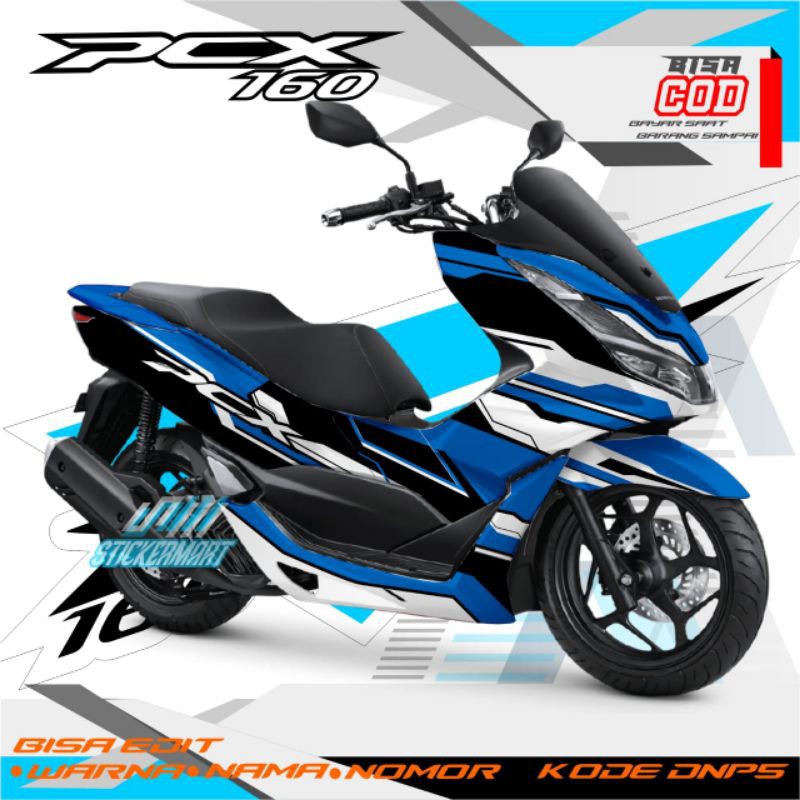 Jual sticker decal full body honda PCX grafish biru putih | Shopee ...