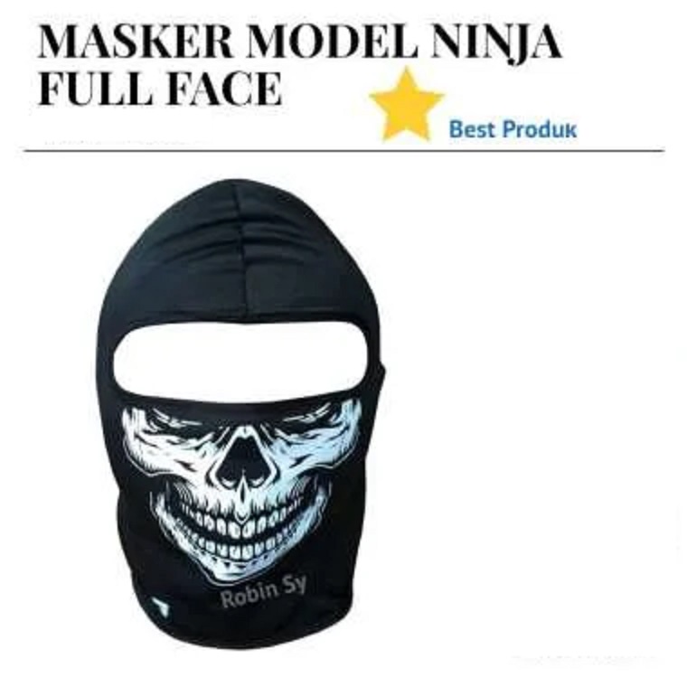 Jual MASKER FULLFACE HELM MOTOR WARNA HITAM MOTIF TENGKORAK MASKER BUFF ...