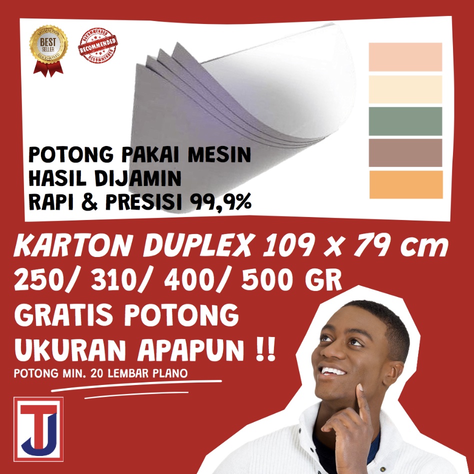 Jual Kertas Karton Tebal DUPLEX / DUPLEKS 79 x 109 cm Plano / F4 Folio ...