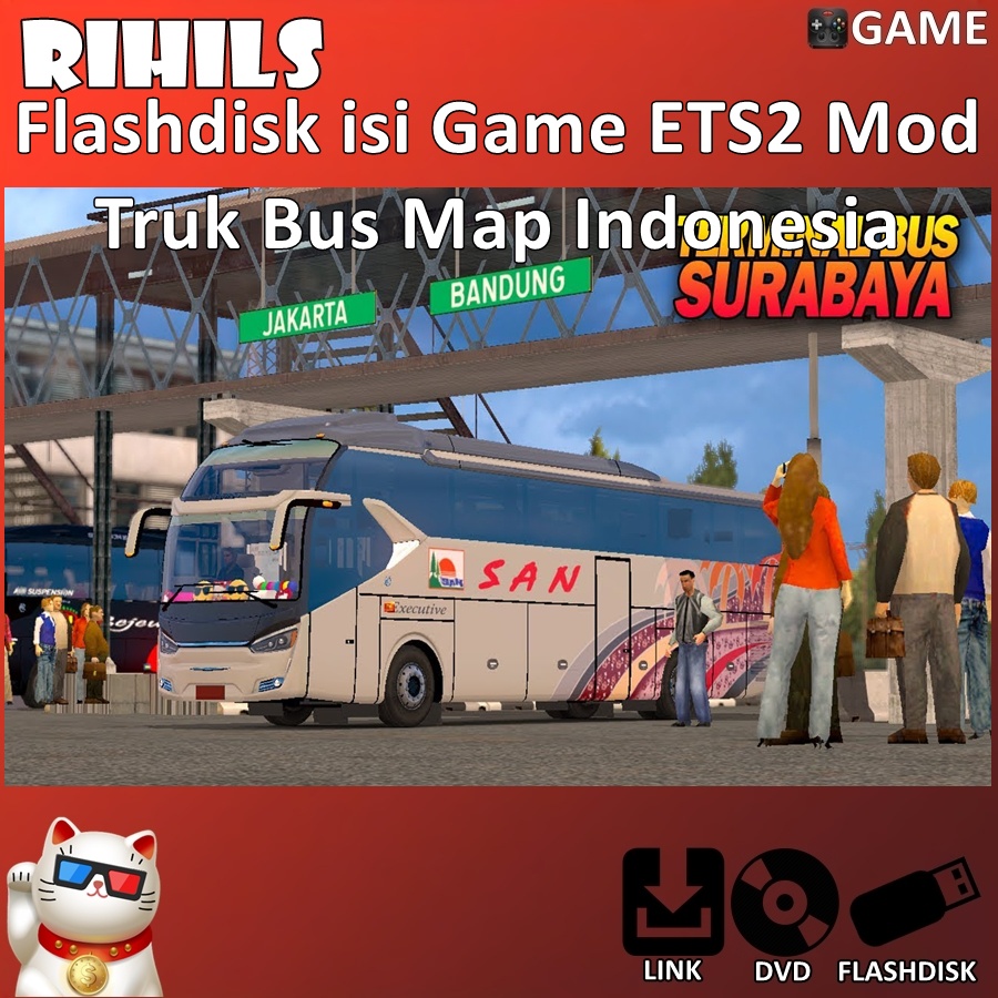 Jual Flashdisk isi Game ETS2 Mod Truk Bus Map Indonesia untuk PC Laptop ...