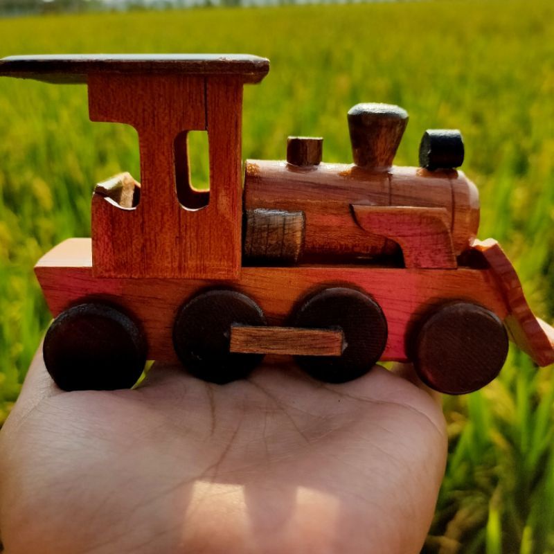 Jual TERMURAH! MINIATUR KERETA MINI LOKOMOTIF KAYU UKURAN S MINI 15 x 8 ...