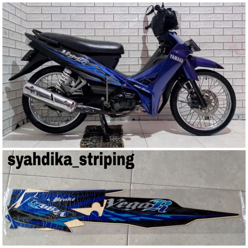 Jual STIKER STRIPING LIS BODY YAMAHA VEGA R NEW 2008-2009 BIRU HITAM ...