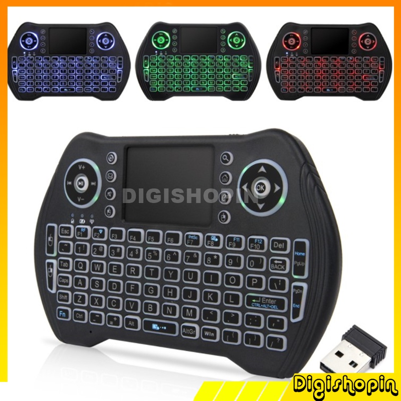 Jual Keyboard Wireless 2.4GHz with Touchpad Colorful Backlight 2.4G Air ...