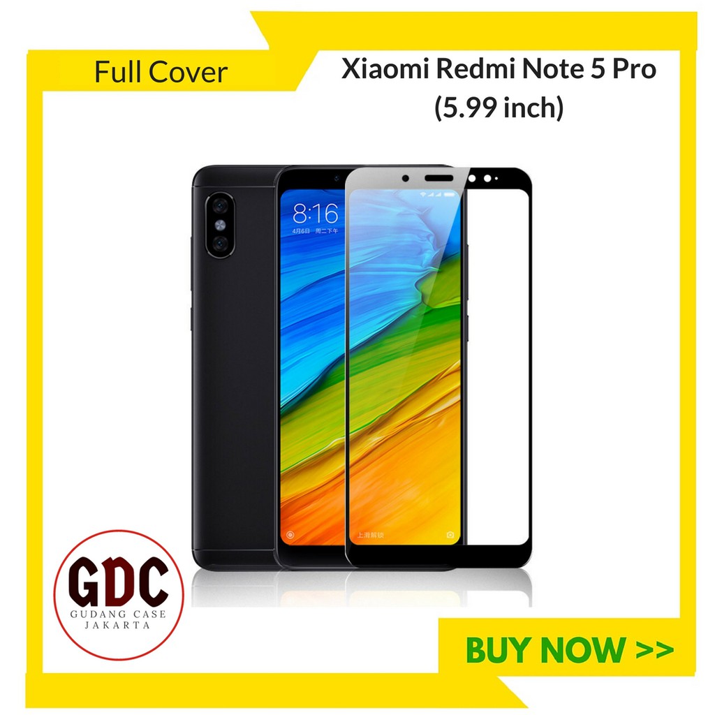 Jual PREMIUM Full Cover Tempered Glass 5D 6D 9D Warna Xiaomi Redmi Note ...