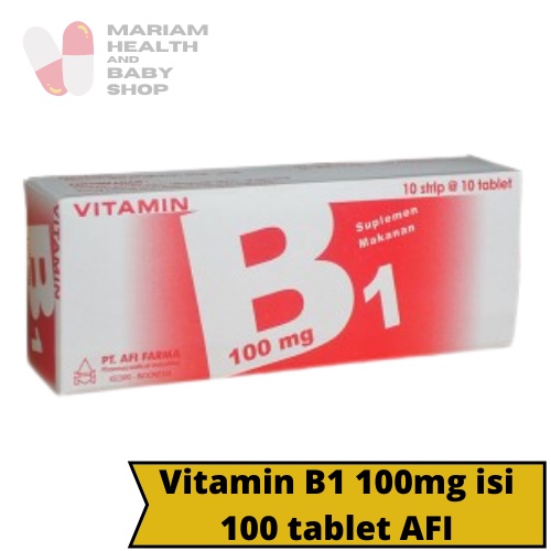 Jual Vitamin B1 100 mg Box Isi 100 Tablet AFI - Suplemen Vitamin B1 ...