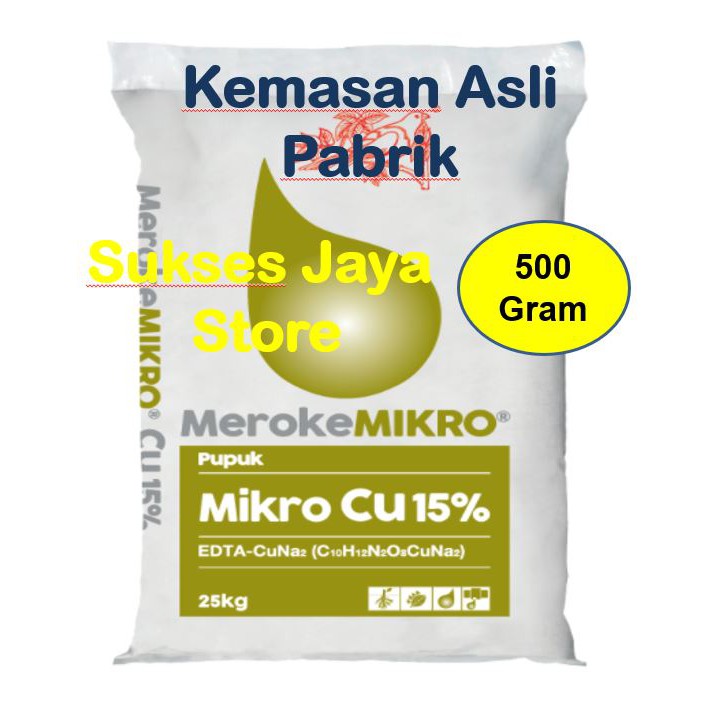 Jual PUPUK Meroke Mikro Cu 15% EDTA 500Gr Kemasan Pabrik ASLI SUKSES ...